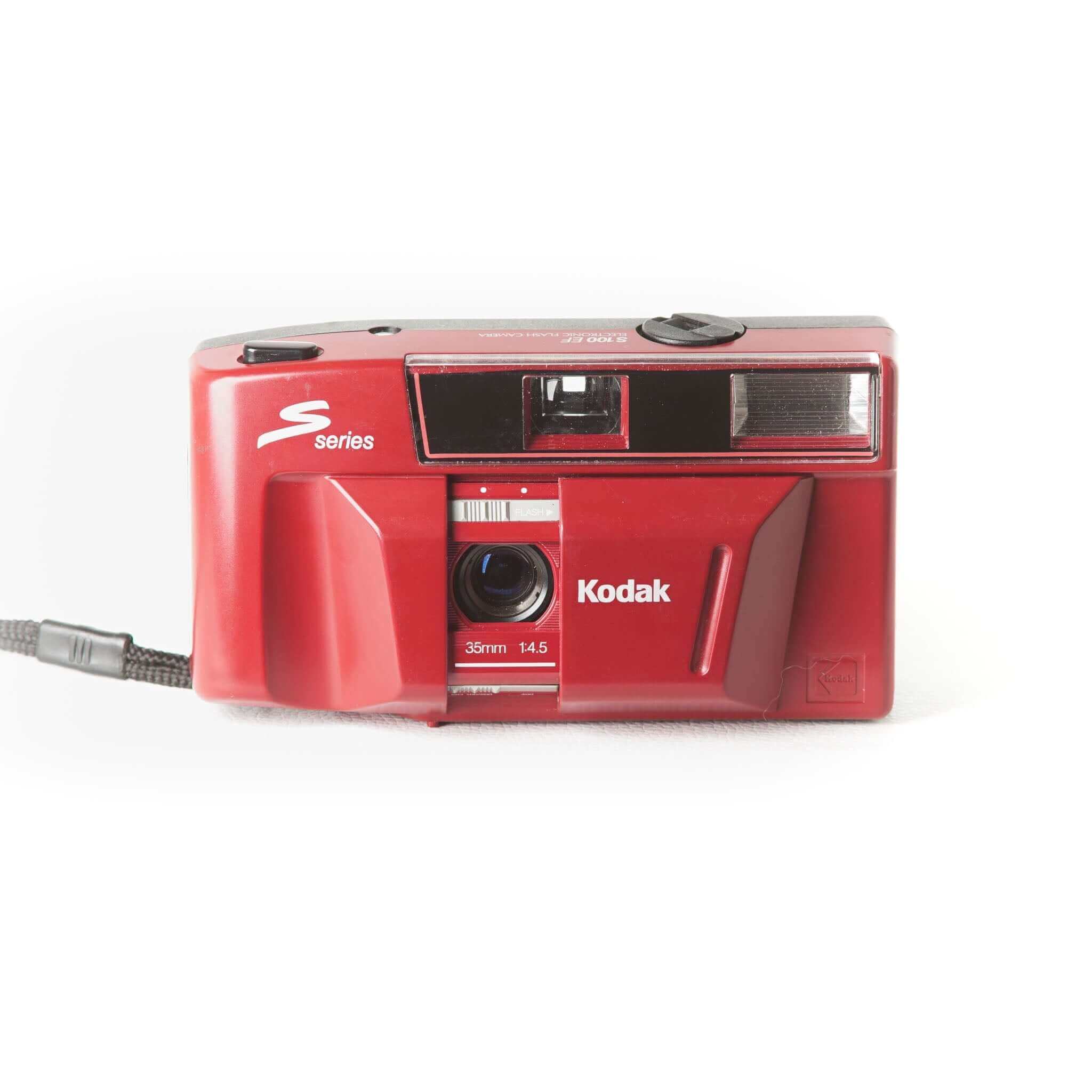Kodak S100 EF Red – 35mm film compact with flash – BromureFilm