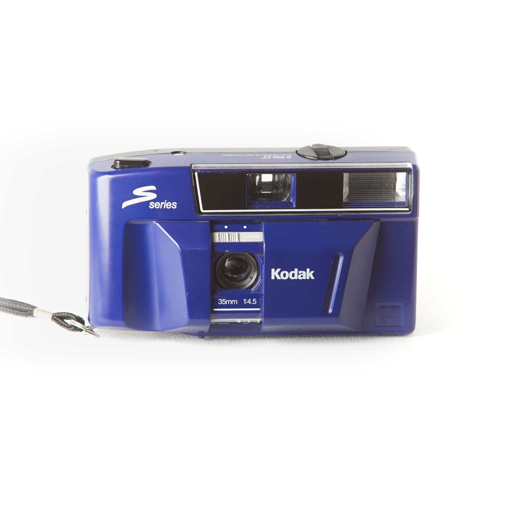 Kodak S100 EF Blue – 35mm film compact with flash – BromureFilm